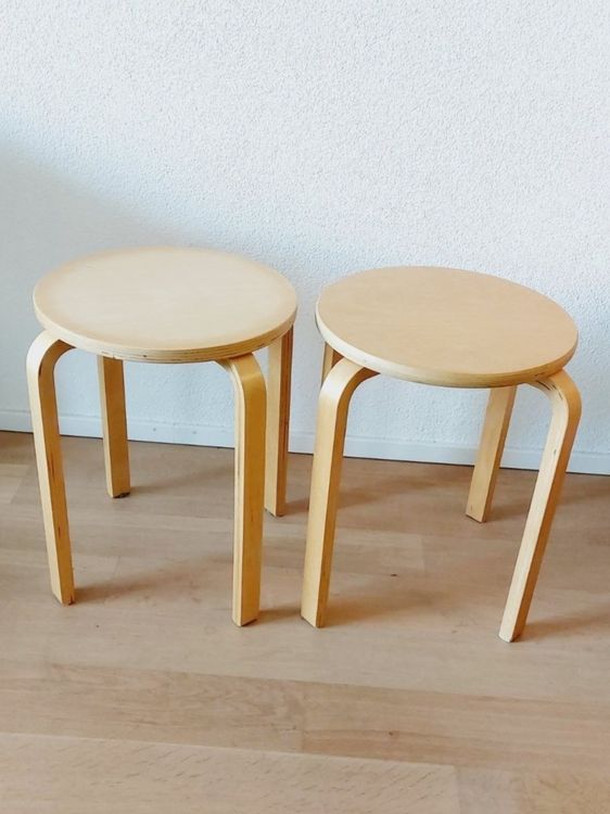 Design Hocker Holz stapelbar Ikea Frosta (Stil Artek Aalto (Gebraucht) in Zürich für CHF 79 ...