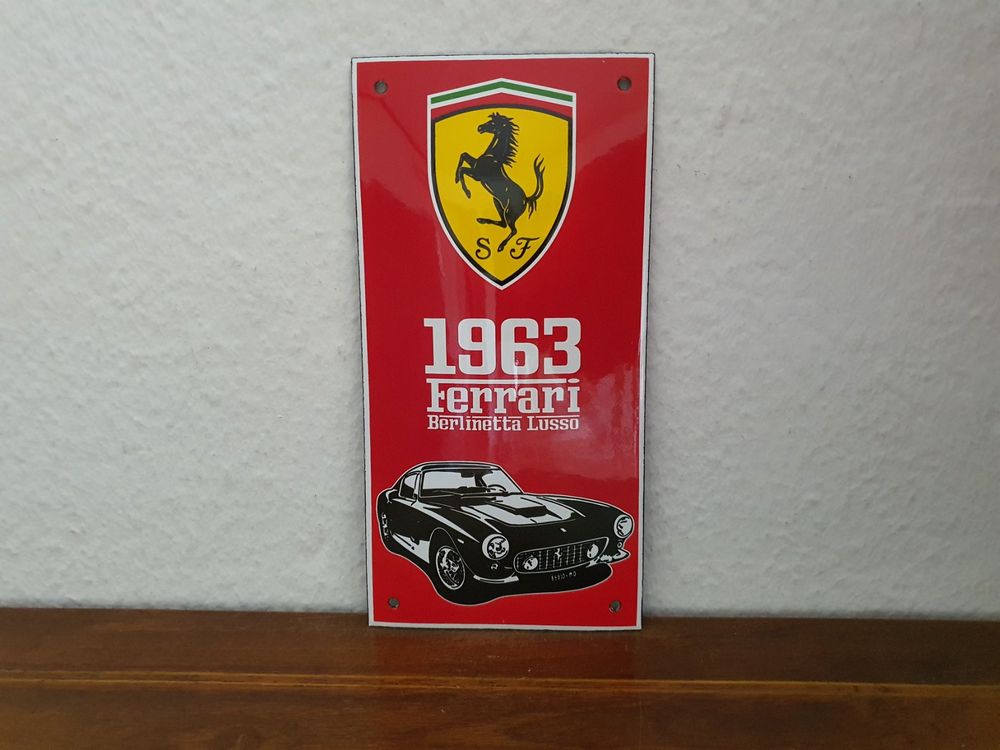 Emailschild Ferrari Berlinetta Russo Emaille Schild Reklame (Neuf (Voir ...
