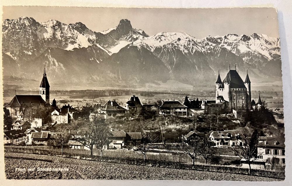 Thun mit Stockhornkette, Schloss, gelaufen 1951 | Kaufen auf Ricardo