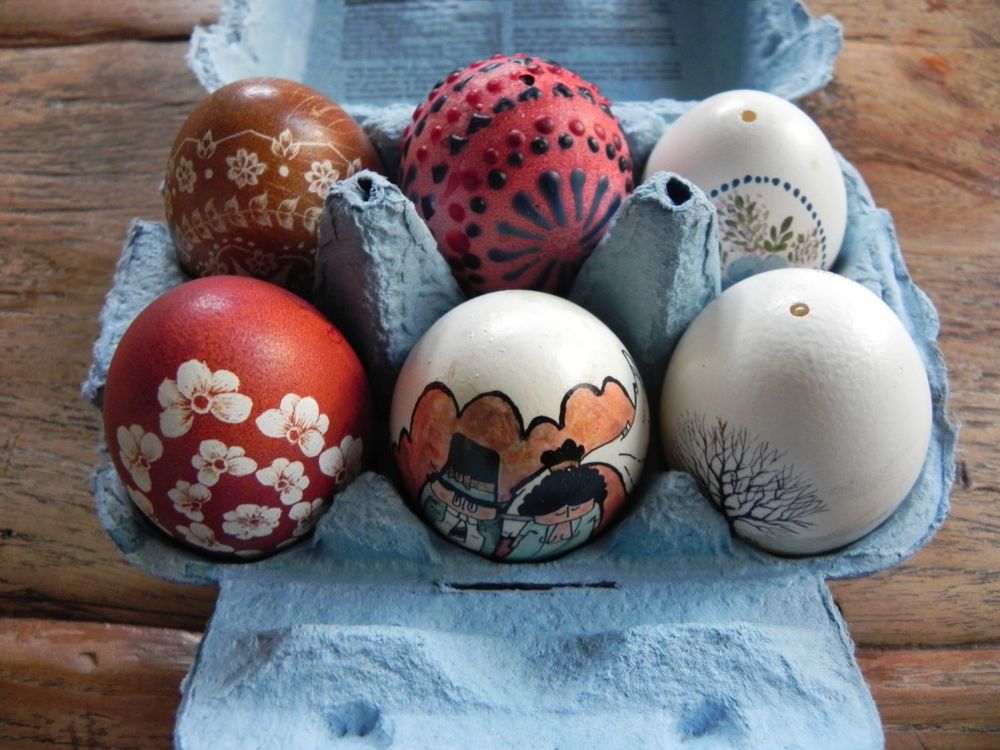 Handbemalte Ostereier 6er-Set 2 Ostern Eier | Kaufen auf Ricardo