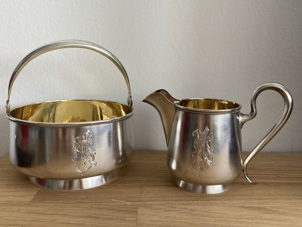 RARE - Russische Silber 84 Zolotnik - Zuckerdose& Sahnetopf (Neu (gemäss Beschreibung)) in ...