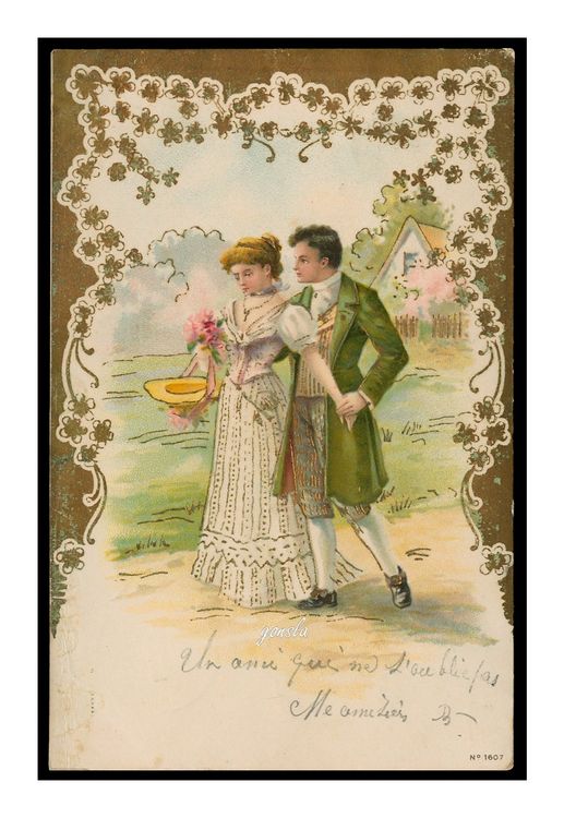 COUPLE - 1903 "Dessin cadre et effets doré" (D'occasion) à Onex pour ...