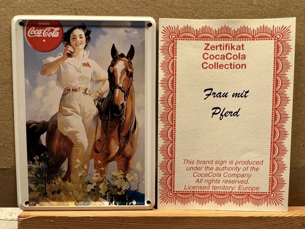 Plaque Coca-Cola Vintage Femme Cheval Rétro Collector (Neuf avec ...