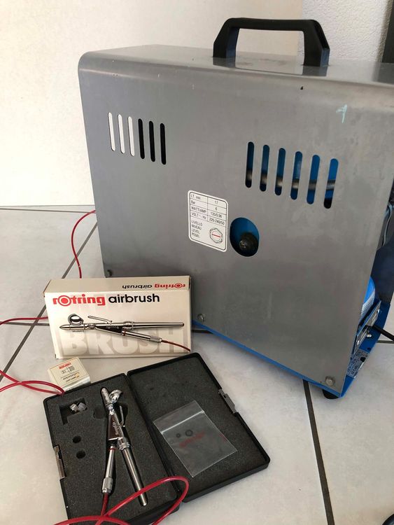 Rotring Airbrush Kompressor mit Rotring Airbrush Pistole (Gebraucht) in ...