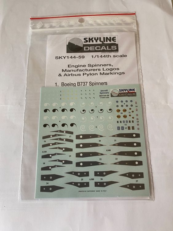1/144 ENGINE SPINNERS MAN. LOGOS A& AIRBUS PYLON DECALS (Gebraucht) in ...