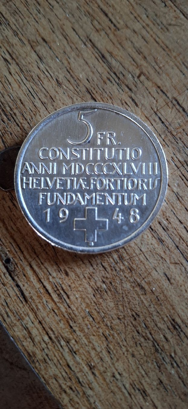 Pièce argent 5 FR. 1948 Helvetia . Silber (D'occasion) à Mont-sur ...