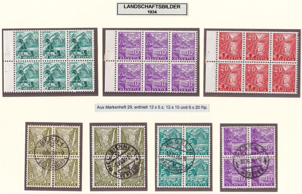 Nr. 194(2x)/195/196 4er-Blocks gest. + (Gebraucht) in Wenslingen für ...