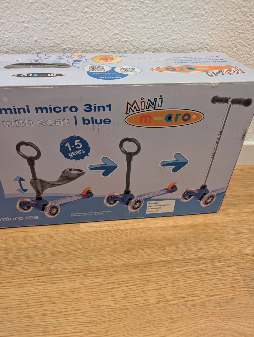 micro mini 3in1 Scooter Kickboard Trottinett Sitz 1-5 Jahre (Gebraucht ...