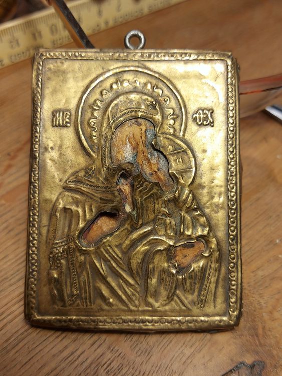 Antike russische Ikone - Maria & Josef -braucht Restauration | Kaufen auf Ricardo