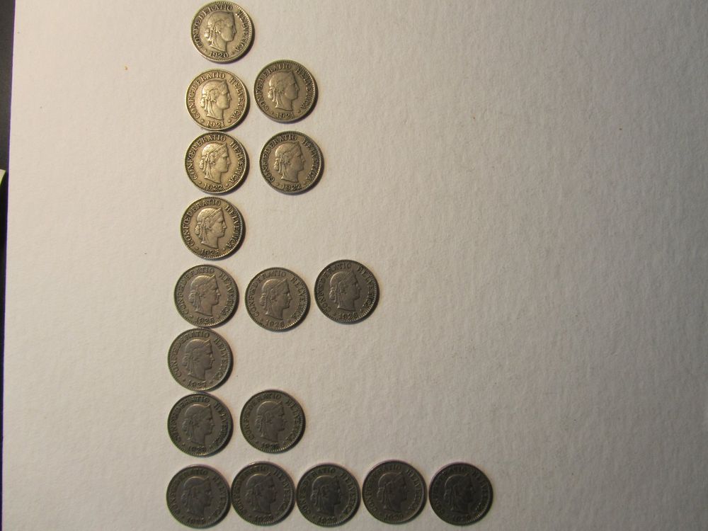 10 Rappen Schweiz, 1920-1929, lot 17 Stück (Angebot 1) (Gebraucht) in ...