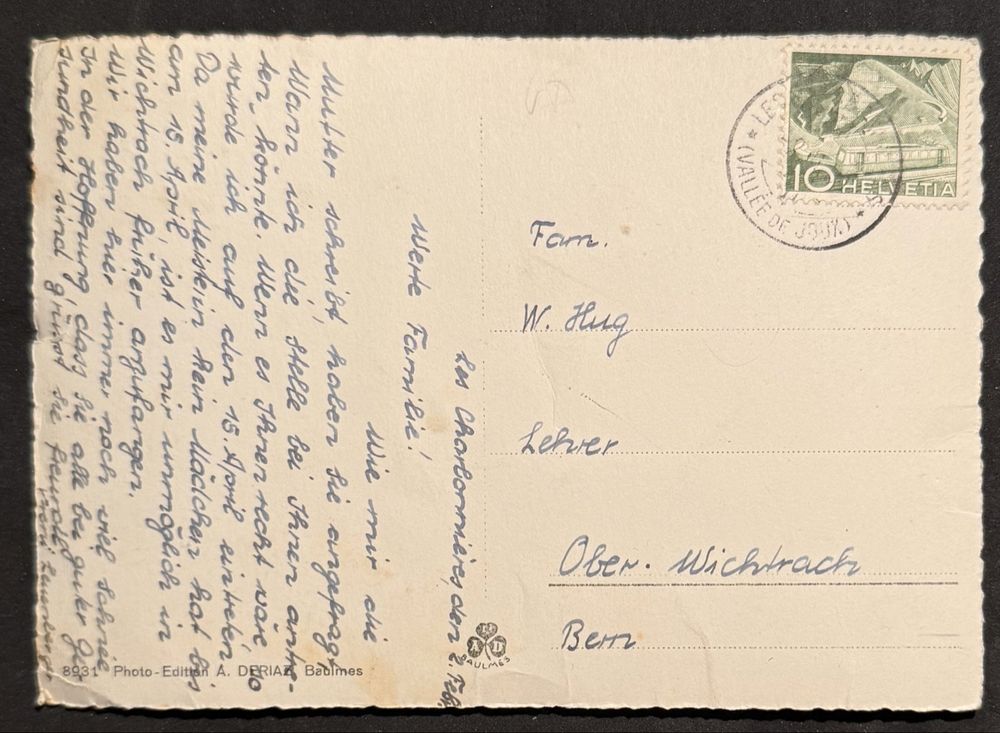 AK: Les Charbonnières, le Lac Brenets et la Dent de Vaulion (Gebraucht ...