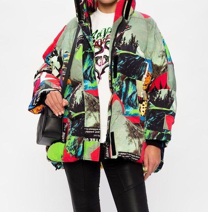 DIESEL All Over Printed Puffer W-Emmick Maxi Winterjacke (Gebraucht) in ...