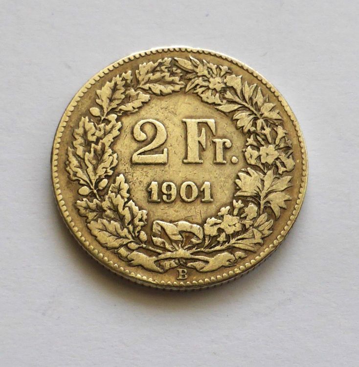 Seltener 2 Franken von 1901 (Gebraucht) in Buochs für CHF 61 – mit Lieferung auf Ricardo kaufen