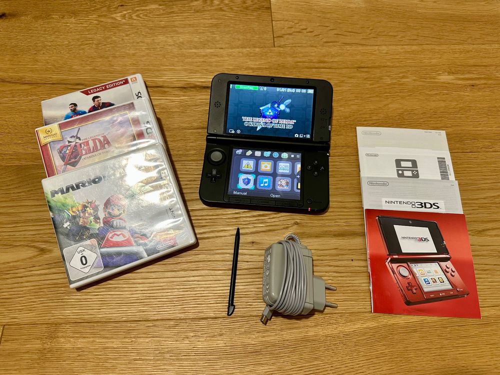 Nintendo 3DS XL (Dark Grey), Perfect Condition + 3 Top Games (Gebraucht ...