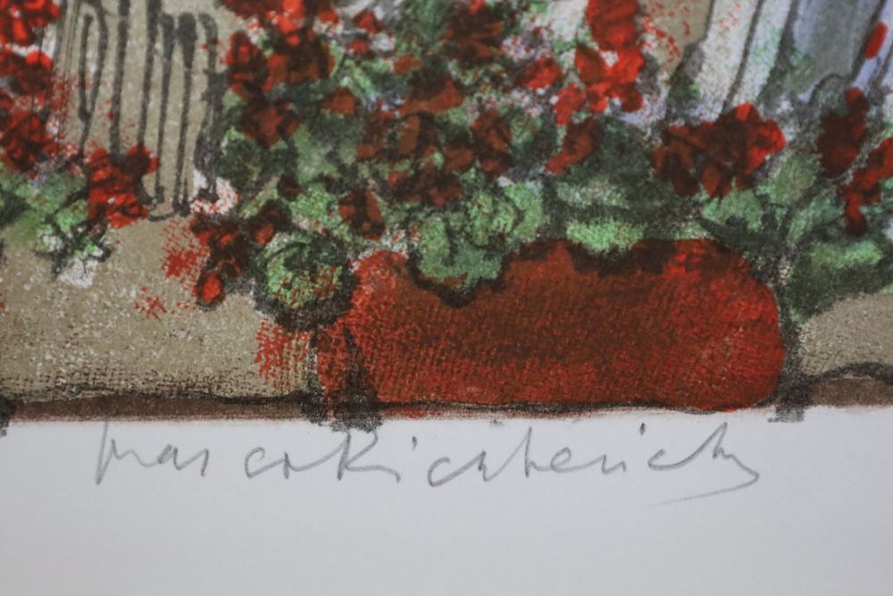 Marco Richterich 1929-1997, Lithographie "Städtchen Gruyère" (Gebraucht) in Zug für CHF 39 – mit ...