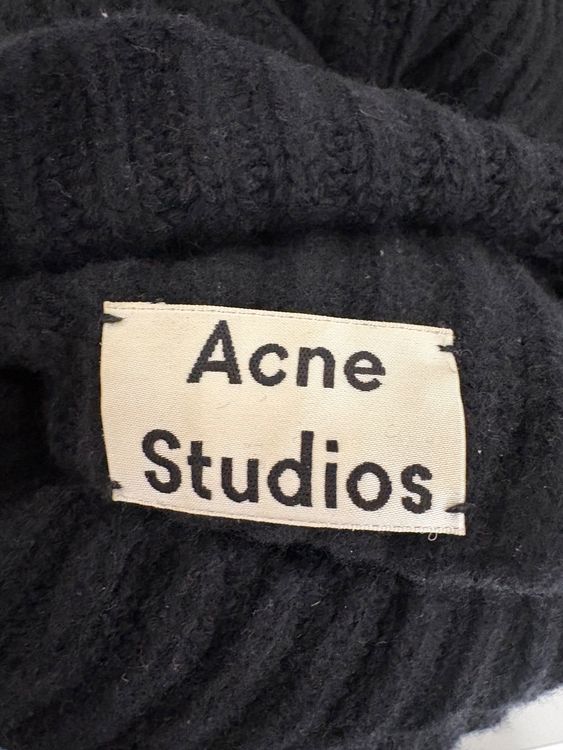 Acne Studios Schwarzer Strickpullover Rollkragen S/M Wolle (Gebraucht ...