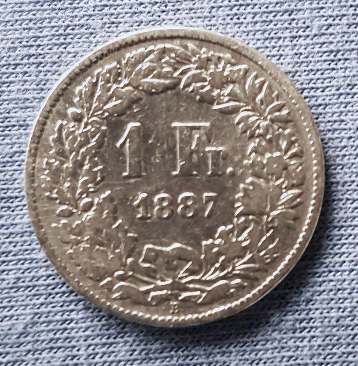 1 Franken 1887 uralte und seltene Silbermünze ab nur 1 Fr !! | Kaufen auf Ricardo