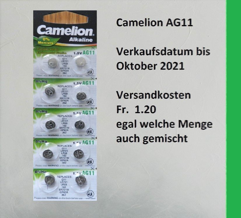 10 Knopfzellen 1.5V Camelion AG11 | Kaufen auf Ricardo