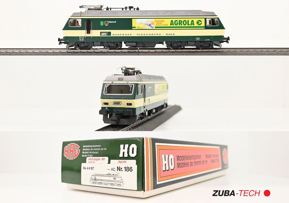 HAG 186 Re 4/4 "Wattwil / Agrola" BT, H0 WS Digital, OVP (Neu (gemäss ...