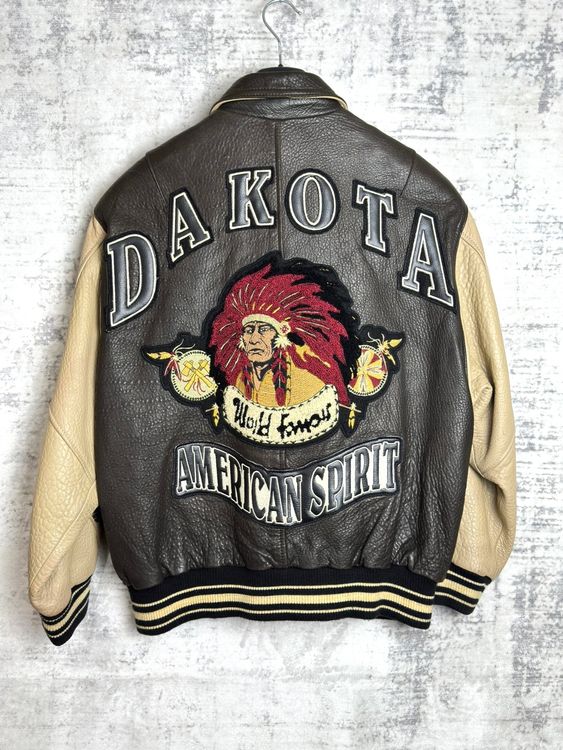 VINTAGE DAKOTA "AMERICAN SPIRIT" LEATHER VARSITY JACKET (Gebraucht) in ...