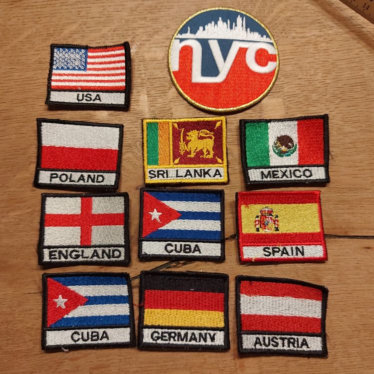 11 tolle Aufnäher Länder USA NYC Flaggen Patches Sticker | Kaufen auf ...