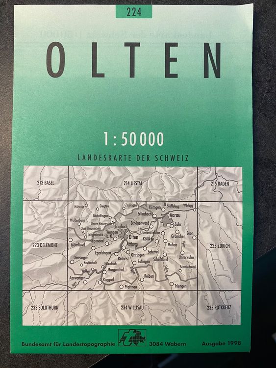 Landkarte Olten 1:50‘000 (Nr. 224) (Neu (gemäss Beschreibung)) in Gasel ...