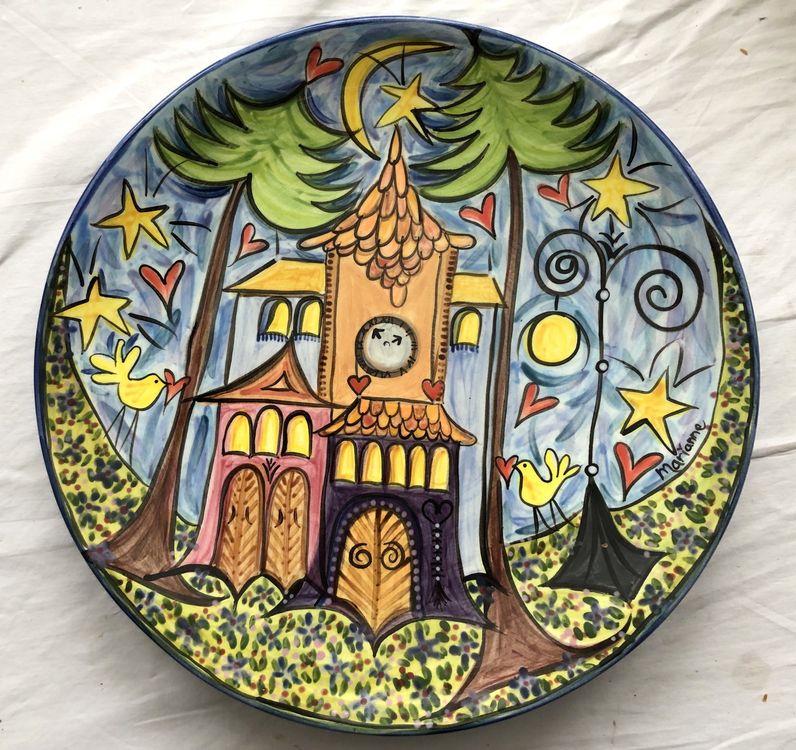 Keramik - Kunstteller - Marianne Vinich "Yello Bird Study" (Gebraucht ...