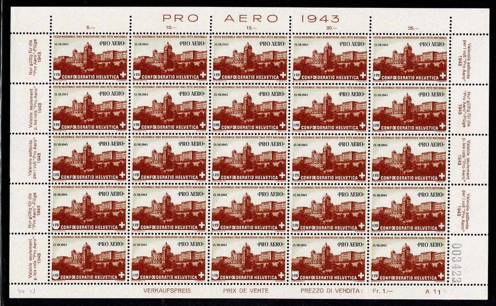 Flugpost Pro Aero 1943 Bogen FO36 ** | Kaufen auf Ricardo