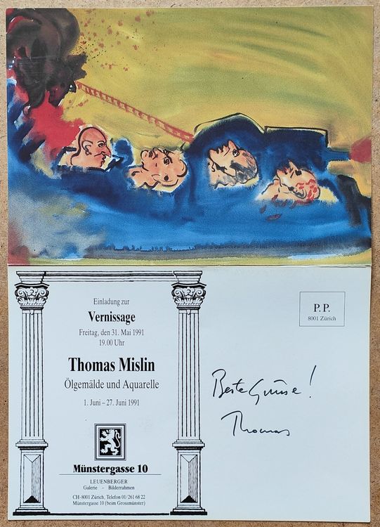 Thomas Mislin – Kunstkatalog 1976, Einladungskarte signiert | Kaufen ...