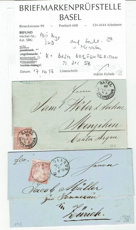 STRUBEL 2 BRIEFE 'D/B3' MIT 15Rp>CH | Kaufen auf Ricardo