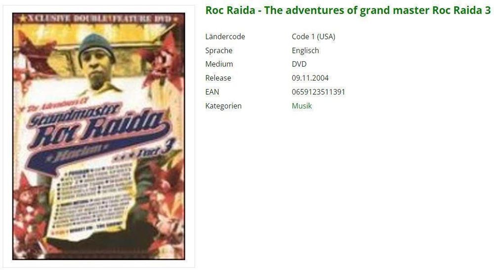 Roc Raida - (DVD + CD) (Gebraucht) in Emmetten für CHF 8 – mit ...