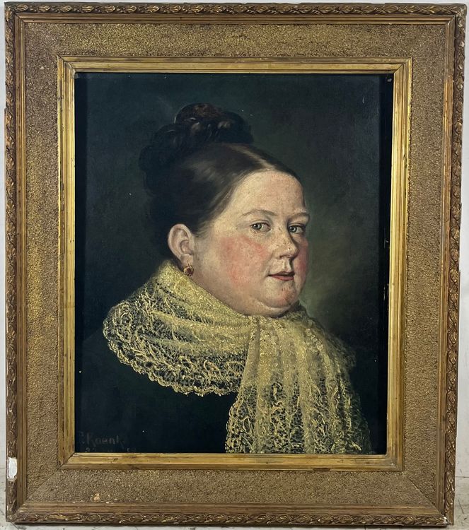 Antike Porträt Gemälde von eine Dame , Signiert : R. Koenke | Acheter ...