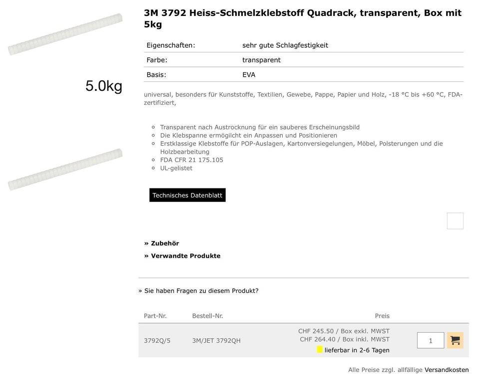 3M Heissklebepistole POLYGUN LT & >5kg Quadrack Kartuschen (Gebraucht ...