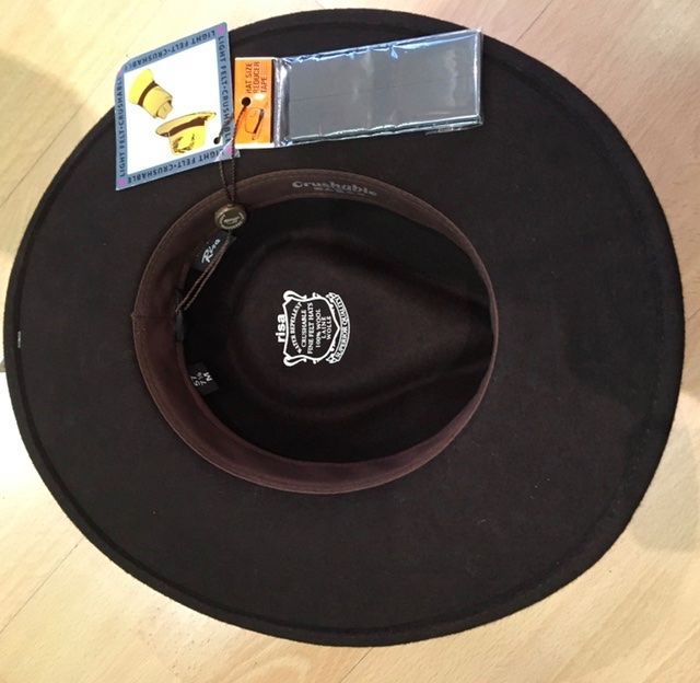 Woll Filz Hut mit Leder Hutband mit Schnalle braun Gr 57 (Neu und ...