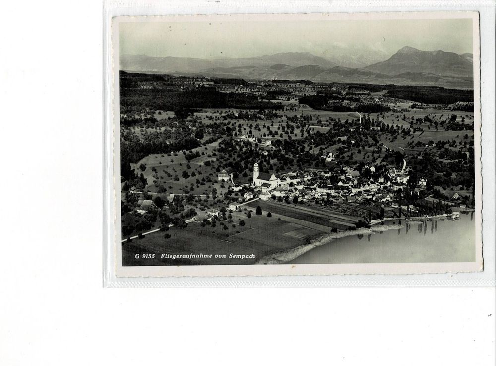 G 9155 Fliegeraufn. SEMPACH LU ca 1940 Luftbild Alpar Bern! (Neu ...