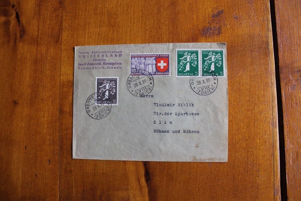 1939 schöne Landi MiF, Brief Kempten - Zlin Böhmen u Mähren (Gebraucht) in Oftringen für CHF 8 ...