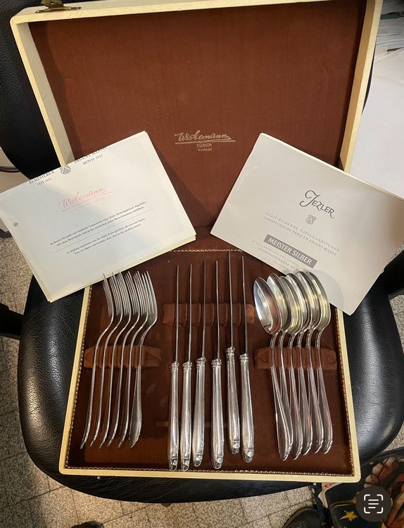 Jezler La Reine Besteckset 18 Teilig 800 Silber (Gebraucht) in Glattbrugg für CHF 455 – mit ...