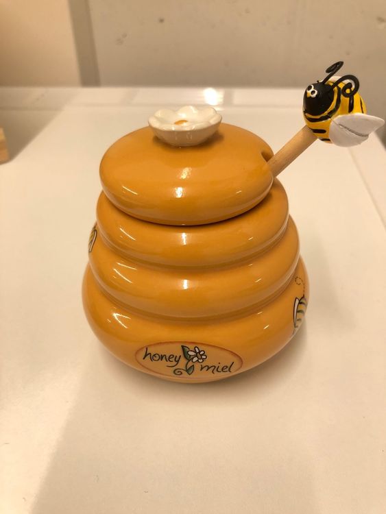 Honigtopf mit Holzhoniglöffel | Kaufen auf Ricardo