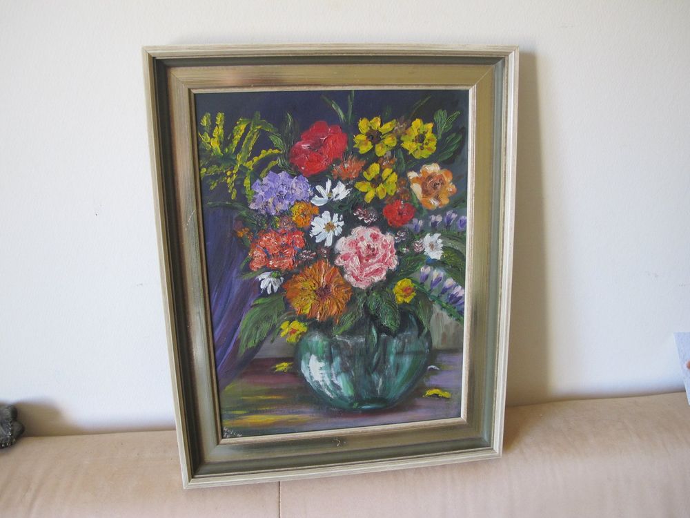 Stilleben Gemalt Signiert Und Datiert Oel Auf Leinwand (Gebraucht) in ...