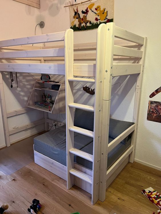 Hochbett Flexa Classic hoch (ink. Sofaecke und Schreibtisch) (Gebraucht) in für CHF 505 – nur ...