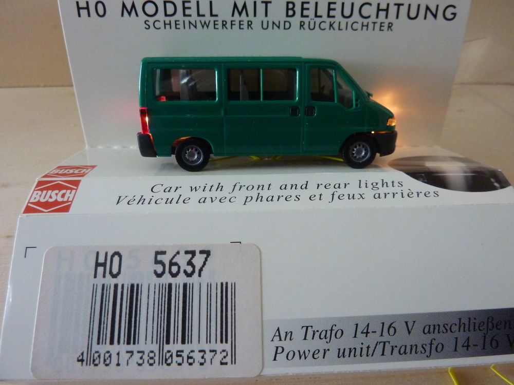Busch 5637 Fiat Ducato mit Licht H0 1:87 Wiking Herpa Ritze (Gebraucht ...
