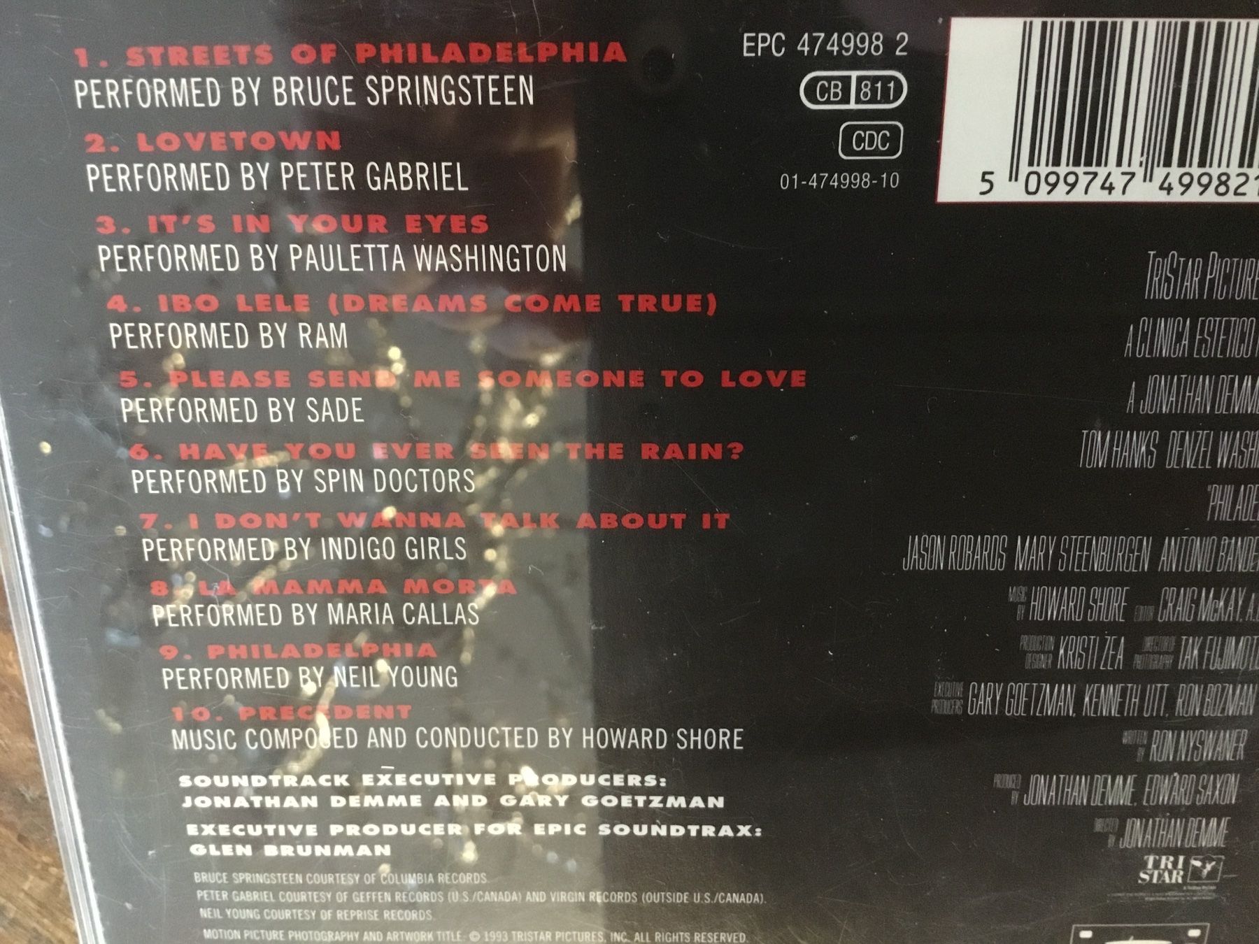 Philadelphia Soundtrack CD - Bruce Springsteen. Etc. * (Gebraucht) in ...