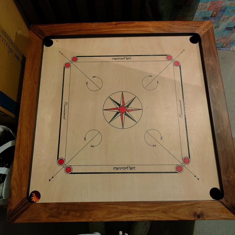 Carrom Champion 88 cm mit Tischabdeckung aus Akazienholz (Gebraucht) in ...