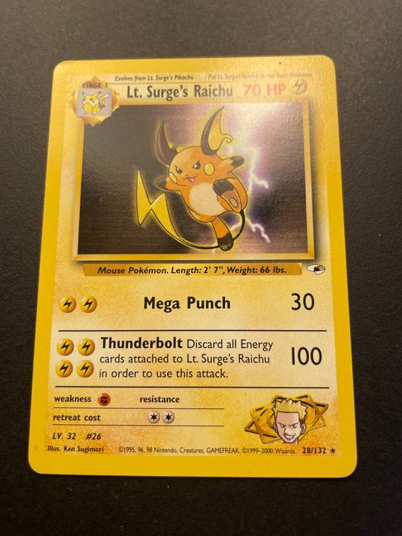 Lt. Surge’s Raichu 28/132 Gym Heroes (Gebraucht) in für CHF 8 – mit ...