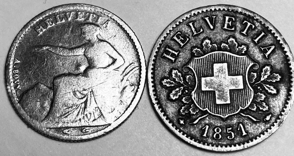 50 Rappen 1850+ 10 Rappen 1851 (Gebraucht) in Zäziwil für CHF 49 – mit Lieferung auf Ricardo kaufen