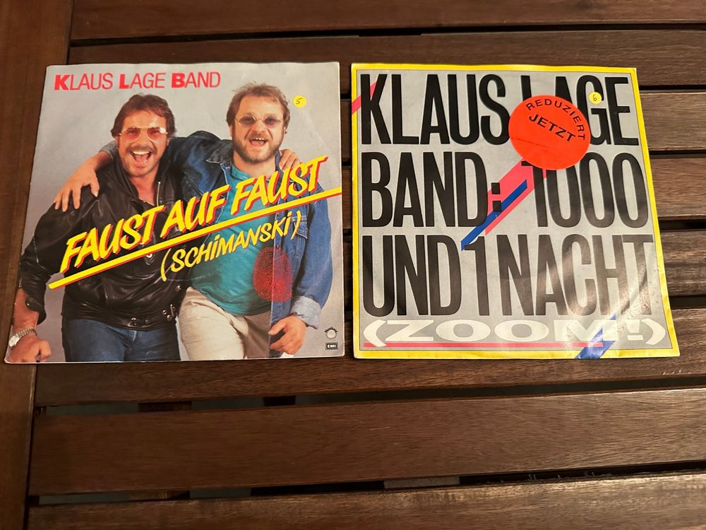 KLAUS LAGE BAND 1000 + eine Nacht Faust auf Faust Singles 7" (Gebraucht ...