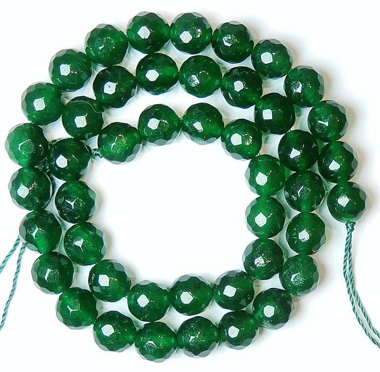 1 Strang natürliche echte Smaragd Perlen 10 mm facettiert (Neu (gemäss ...