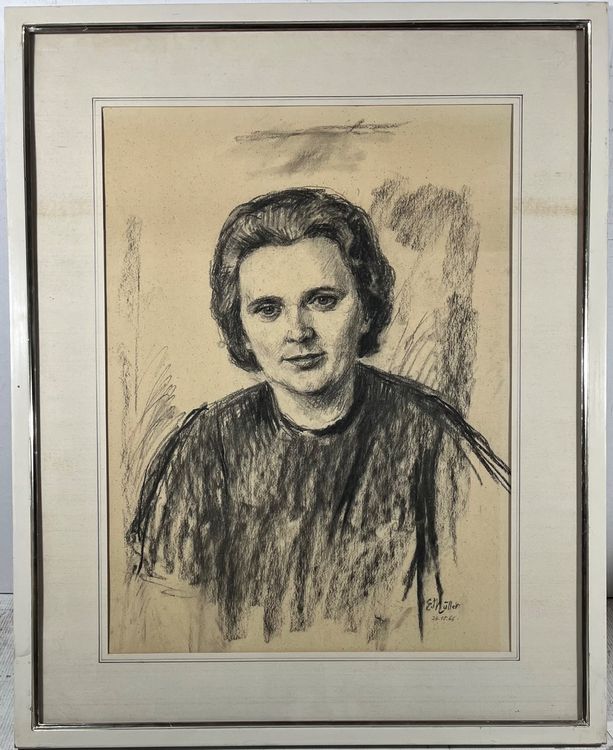 Ernst Müller-Göls (1902-2001)Grosse Portrait Kohle Zeichnung (Gebraucht) in Root für CHF 19 ...