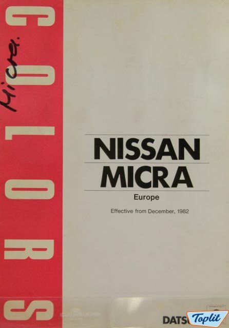 ORIGINAL FARB- & POLSTERKARTE NISSAN MICRA K10 TYPEN - 1982 (Gebraucht ...