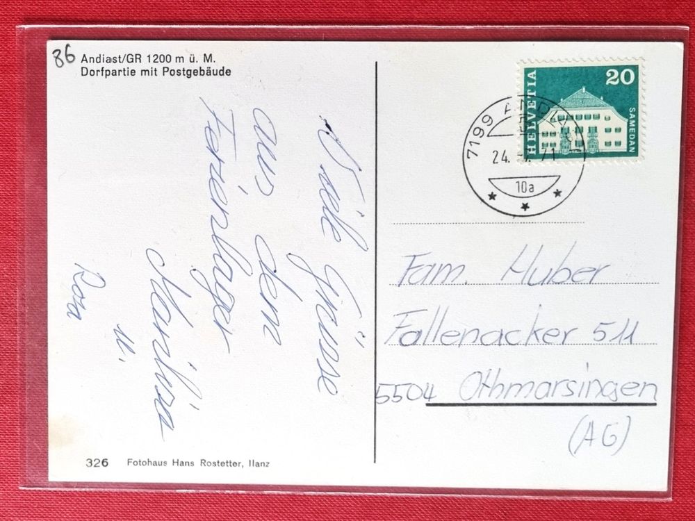 Andiast (GR) - Post - Kühe in der Dorfstrasse - 1971 (Gebraucht) in ...